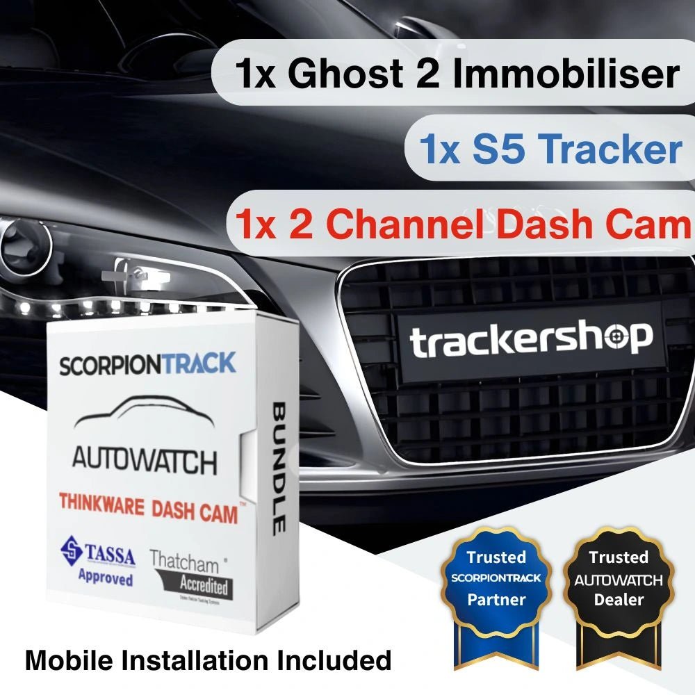 S5 Tracker Ghost 2 Immobiliser & U3000 Front and Rear Dash Cam ...